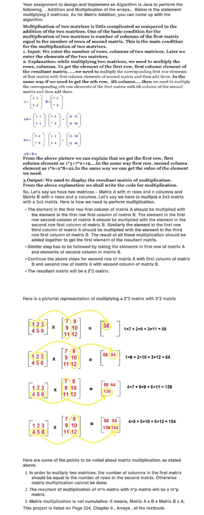 Your assignment to design and Implement an Algorithm | Chegg.com