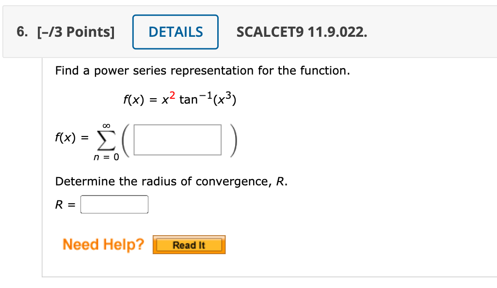 Solved 6. [-13 Points] DETAILS SCALCET9 11.9.022. Find a | Chegg.com