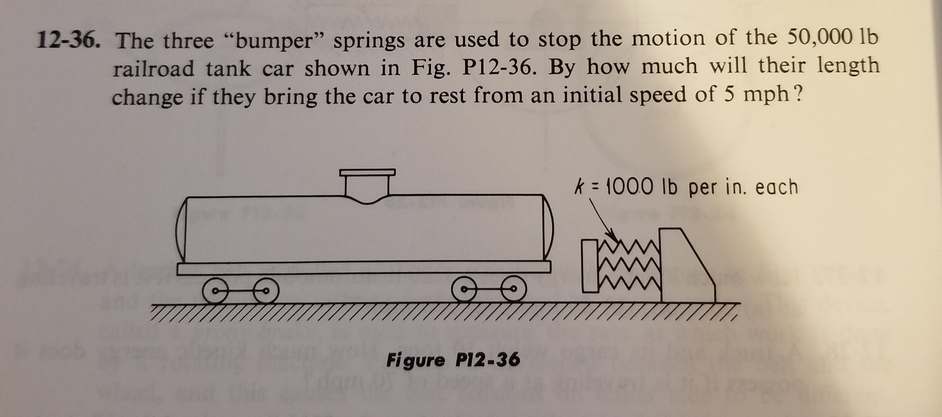 Solved 12-36. The three "bumper” springs are used to stop | Chegg.com