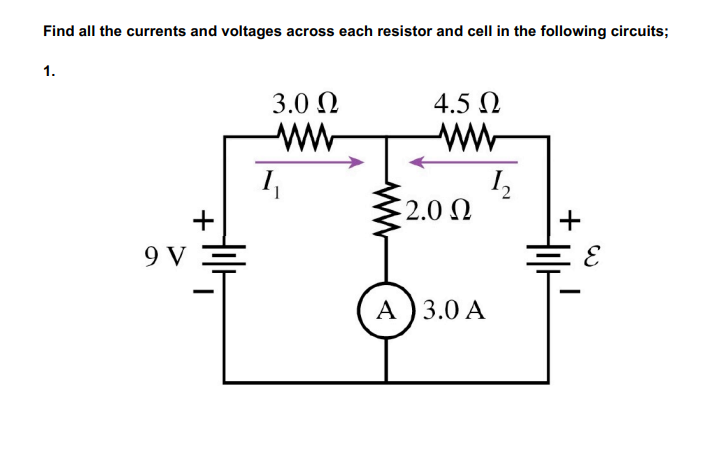 Solved Find all the currents and voltages across each | Chegg.com