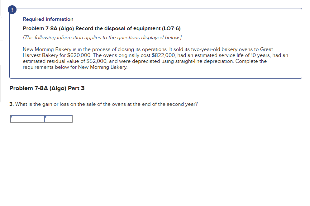 Solved !Required informationProblem 7-8A (Algo) ﻿Record the | Chegg.com