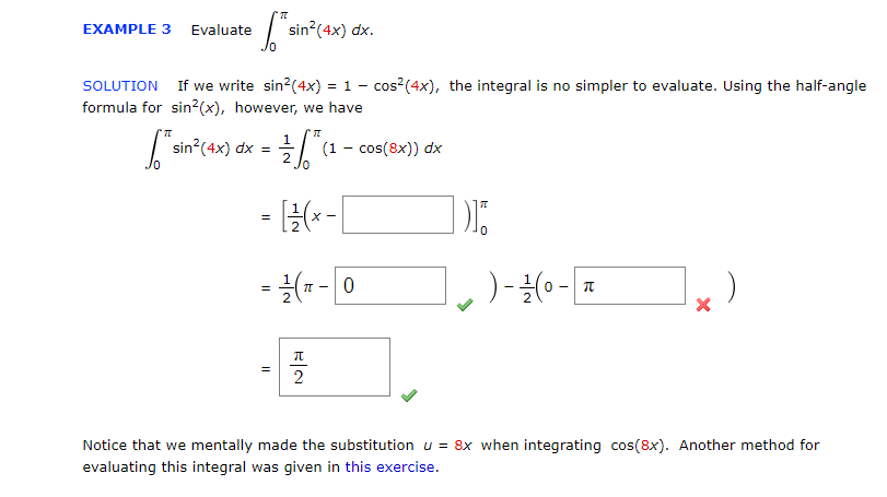 Solved EXAMPLE 3 Evaluate " sin?(4x) dx. SOLUTION If we | Chegg.com