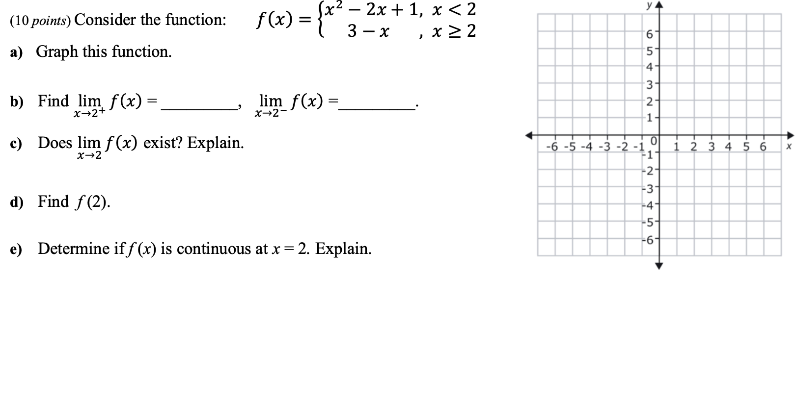 Solved (10 points) Consider the function: | Chegg.com