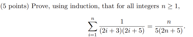 Solved (5 points) Prove, using induction, that for all | Chegg.com