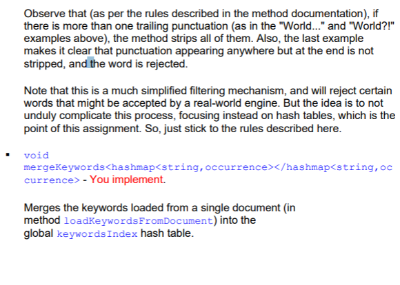 Solved implement a mini search engine to do two things: (a) | Chegg.com