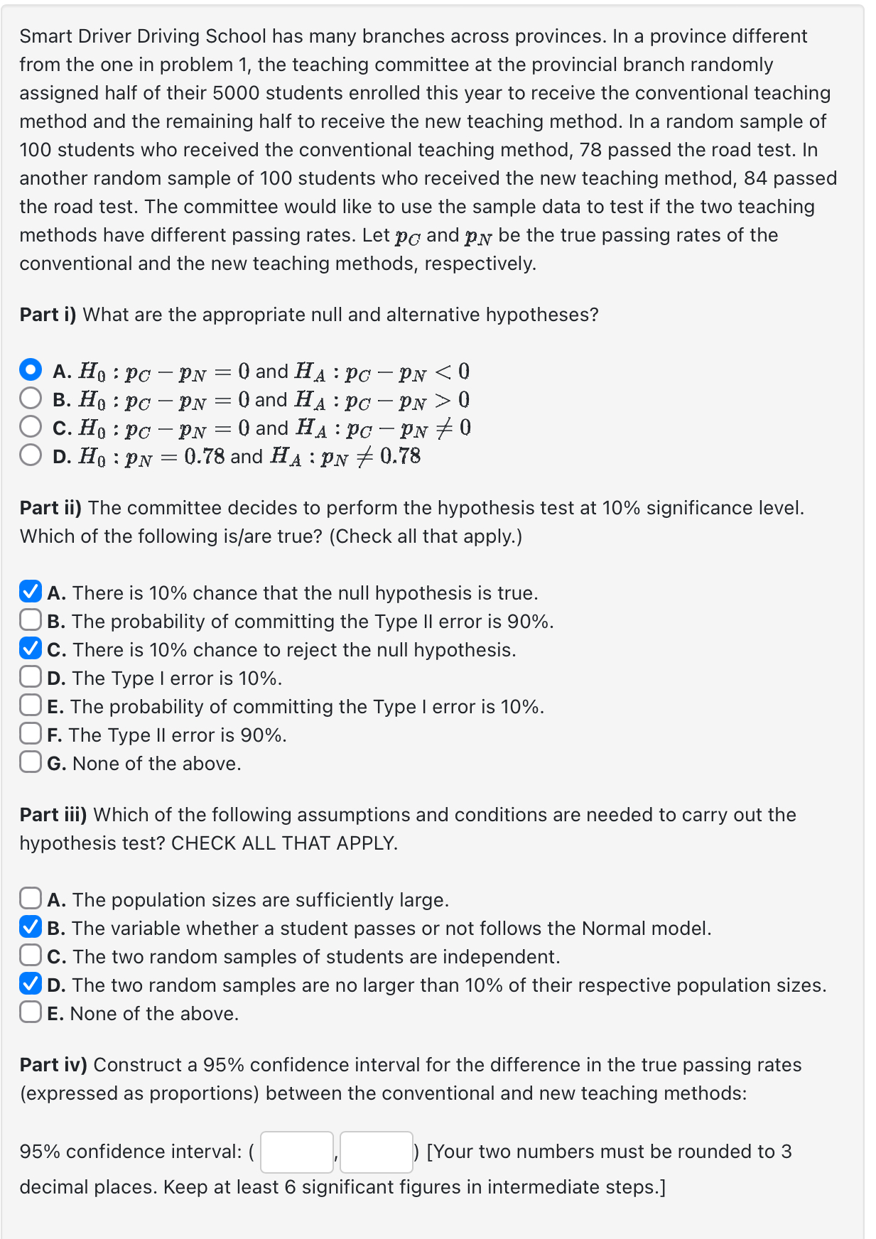 Solved Smart Driver Driving School has many branches across | Chegg.com