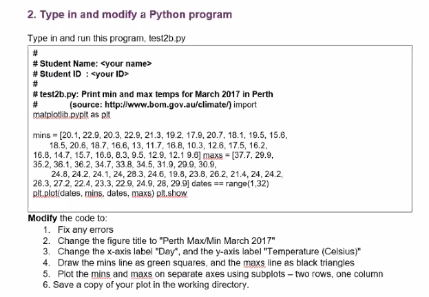 Solved # 2. Type in and modify a Python program Type in and | Chegg.com