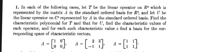 Solved 1. In each of the following cases, let T be the | Chegg.com