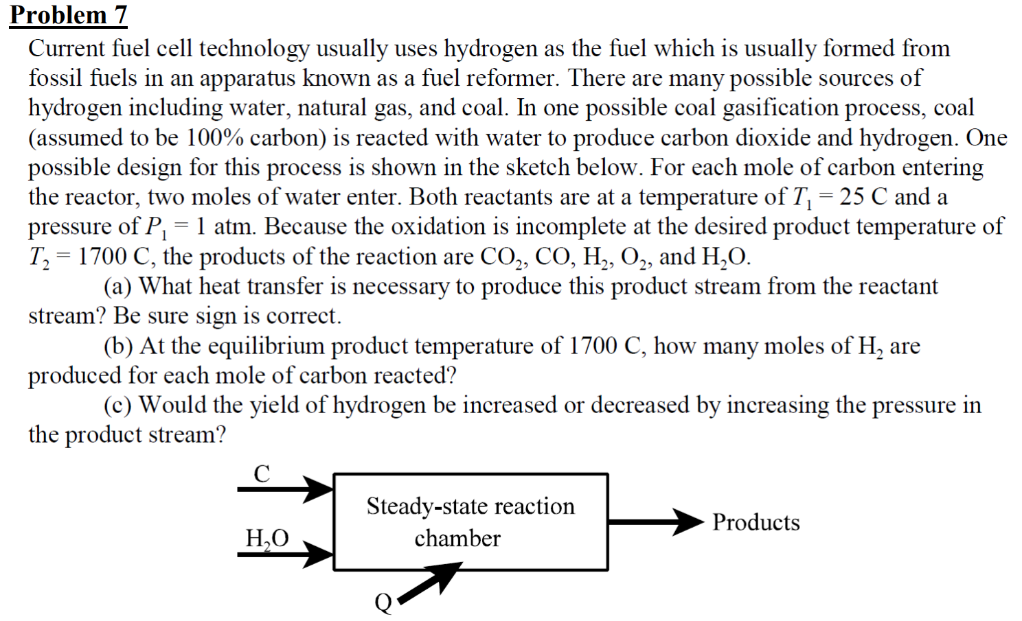 Problem 7 Current fuel cell technology usually uses | Chegg.com