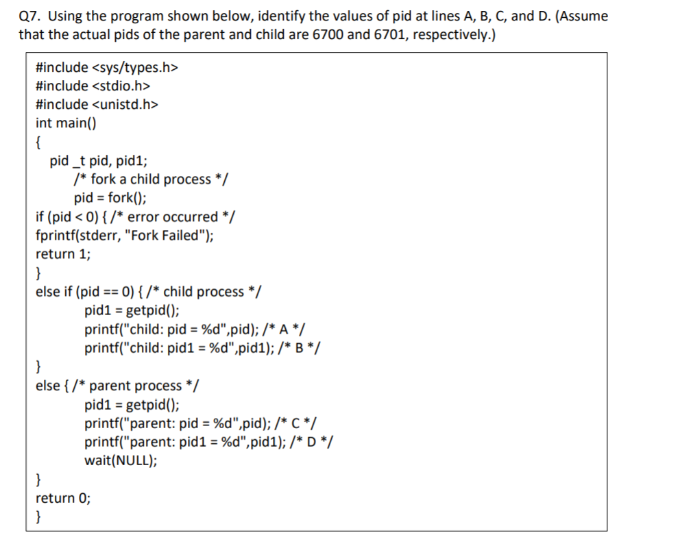 Solved Q5. Using the program shown below, explain what the | Chegg.com