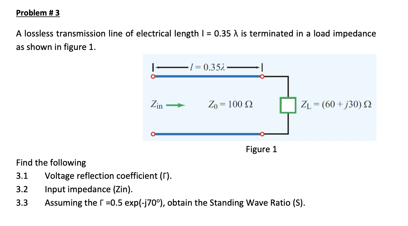 Solved A lossless transmission line of electrical length | Chegg.com