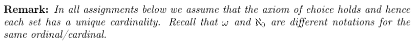 Remark: In all assignments below we assume that the | Chegg.com