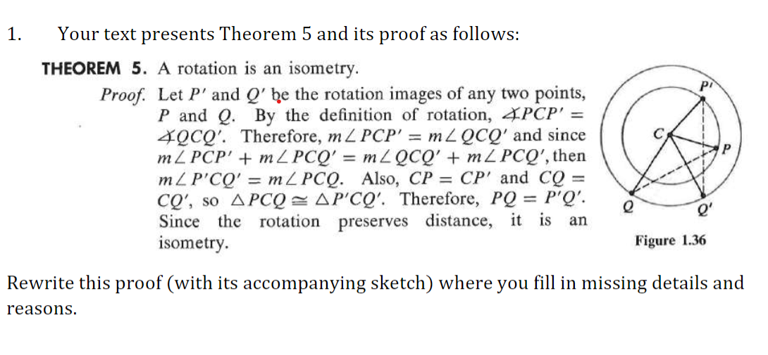 Solved 1. Р. Your text presents Theorem 5 and its proof as | Chegg.com
