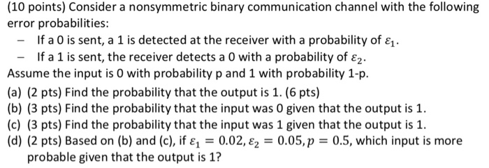 Solved (10 points) Consider a nonsymmetric binary | Chegg.com