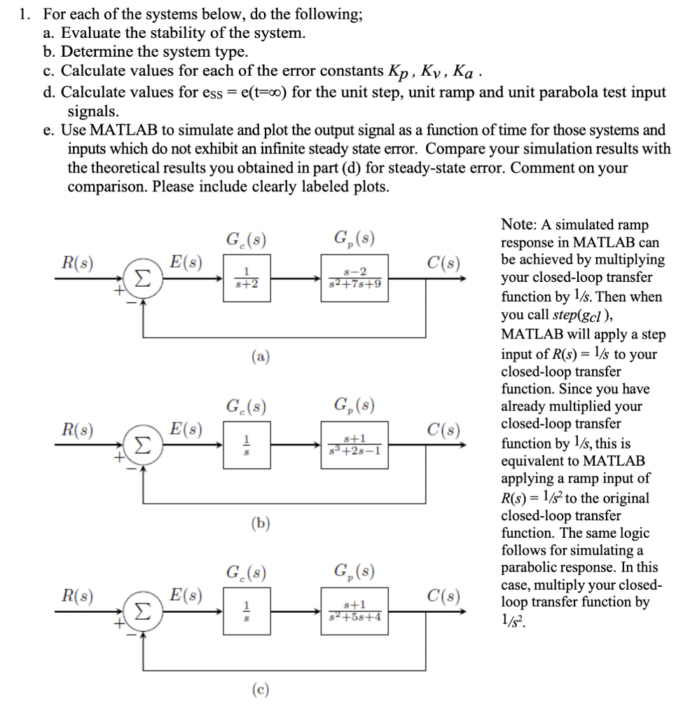 Solved 1. For each of the systems below, do the following; | Chegg.com