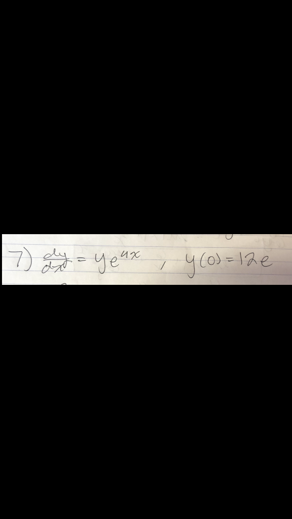 Solved 7 dy = yeux y (0)=12e | Chegg.com