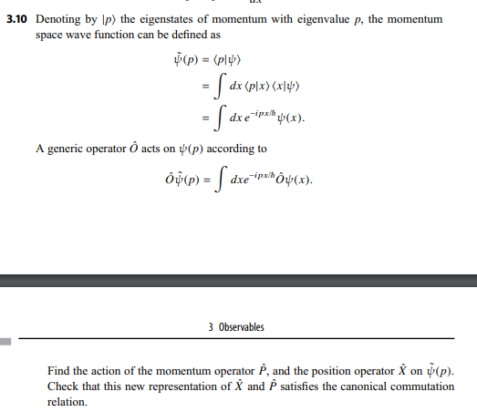 Solved 10 Denoting By ∣p The Eigenstates Of Momentum With