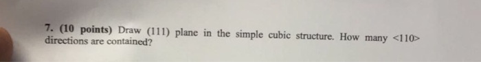 Solved Draw (111) plane in the simple cubic structure. How | Chegg.com