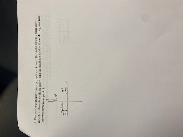 Solved 2. Two very long, insulated wires perpendicular to | Chegg.com