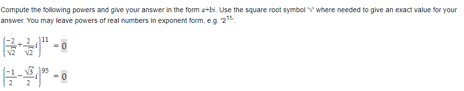 Solved Compute the following powers and give your answer in | Chegg.com