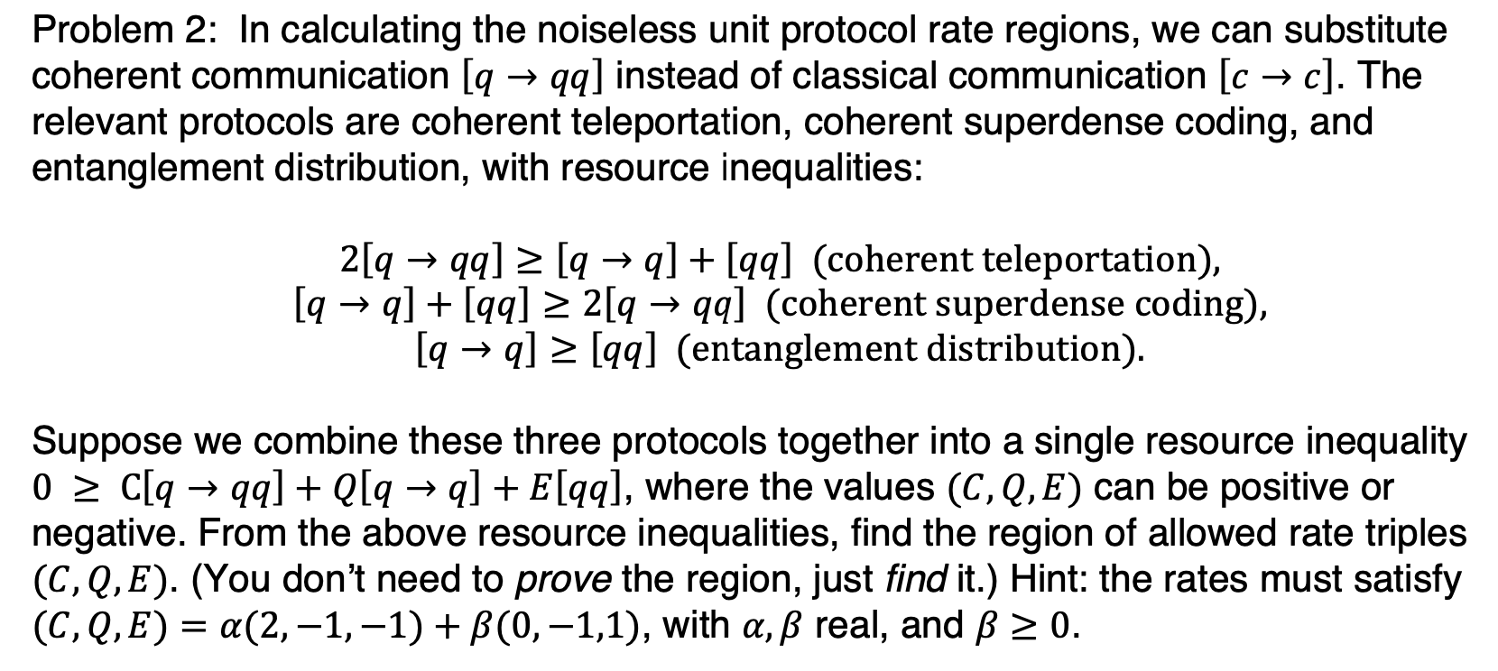 Solved Problem 2: In calculating the noiseless unit protocol | Chegg.com