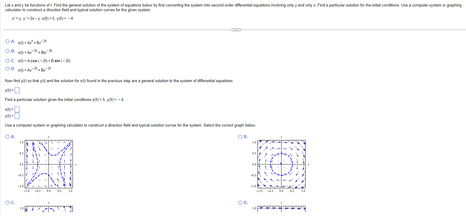 Solved calculator to construct a direction field and typical | Chegg.com