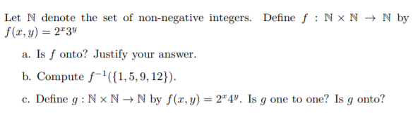 Solved Let N denote the set of non-negative integers. Define | Chegg.com