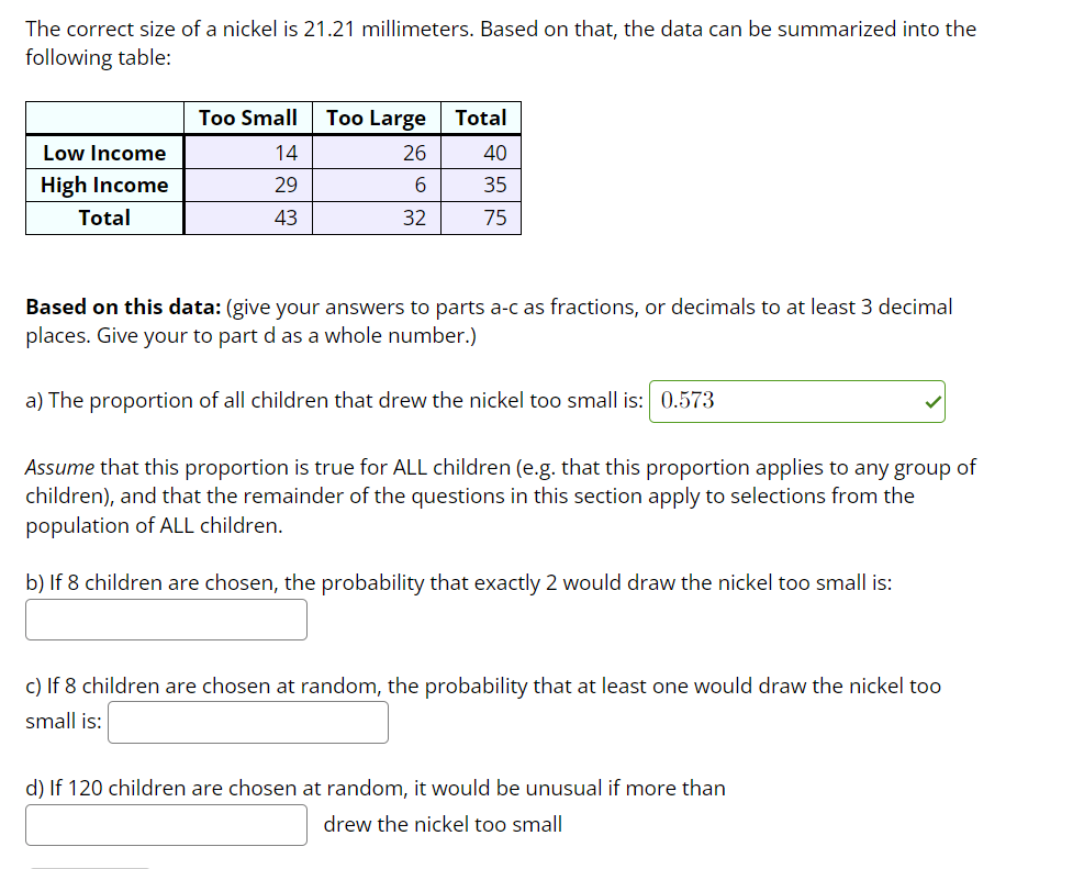 The correct size of a nickel is 21.21 millimeters. | Chegg.com