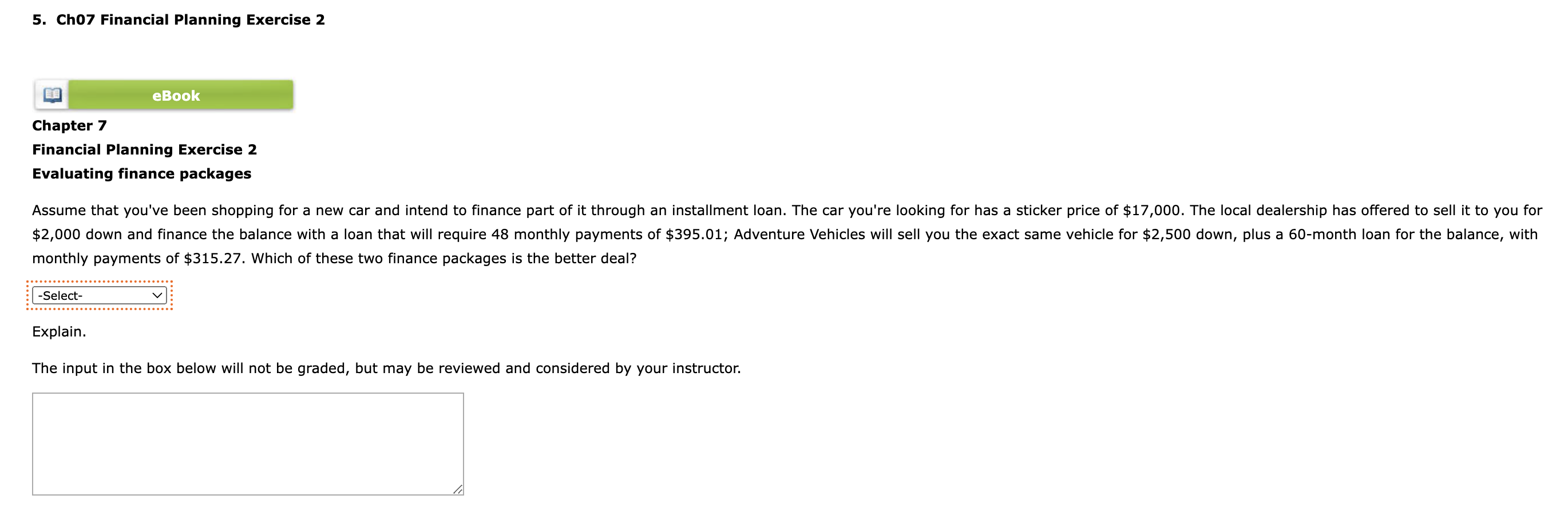 Solved 5. Ch07 Financial Planning Exercise 2 Chapter 7 | Chegg.com