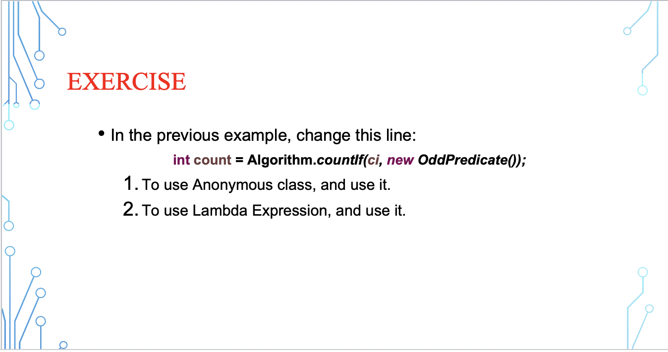 Solved EXAMPLE • Write a generic method to count the number | Chegg.com