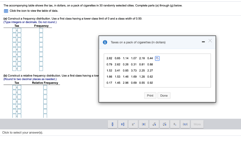 Solved (f) Repeat parts (a)-(e) using a class width of 1. | Chegg.com