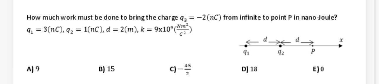 Solved How much work must be done to bring the charge | Chegg.com