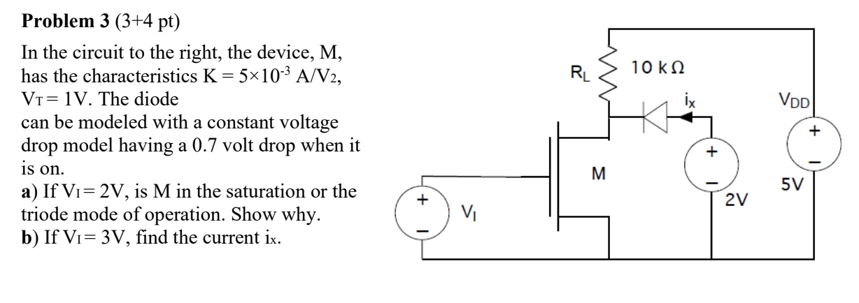 Solved Problem 3 (3+4 pt)In ﻿the circuit to ﻿the right, the | Chegg.com