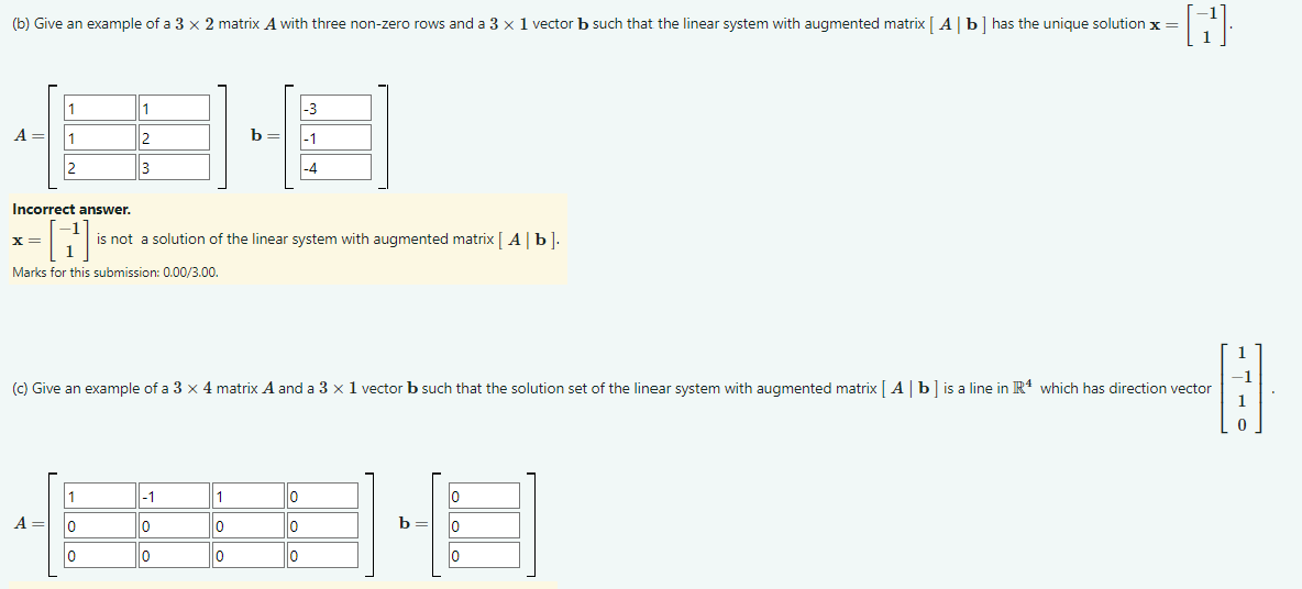 Solved Marks for this submission: 0.00/3.00.(c) ﻿Give an | Chegg.com