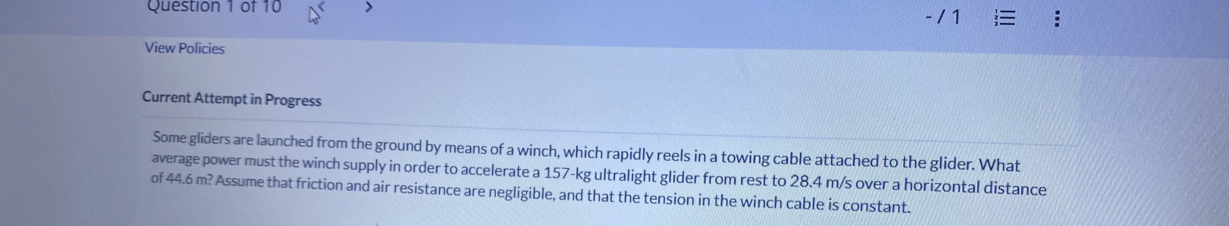 Solved Current Attempt in Progress Some gliders are launched | Chegg.com