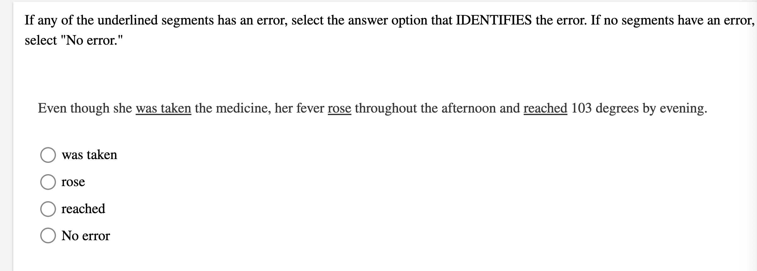 Solved If the underlined segment has an error, select the | Chegg.com