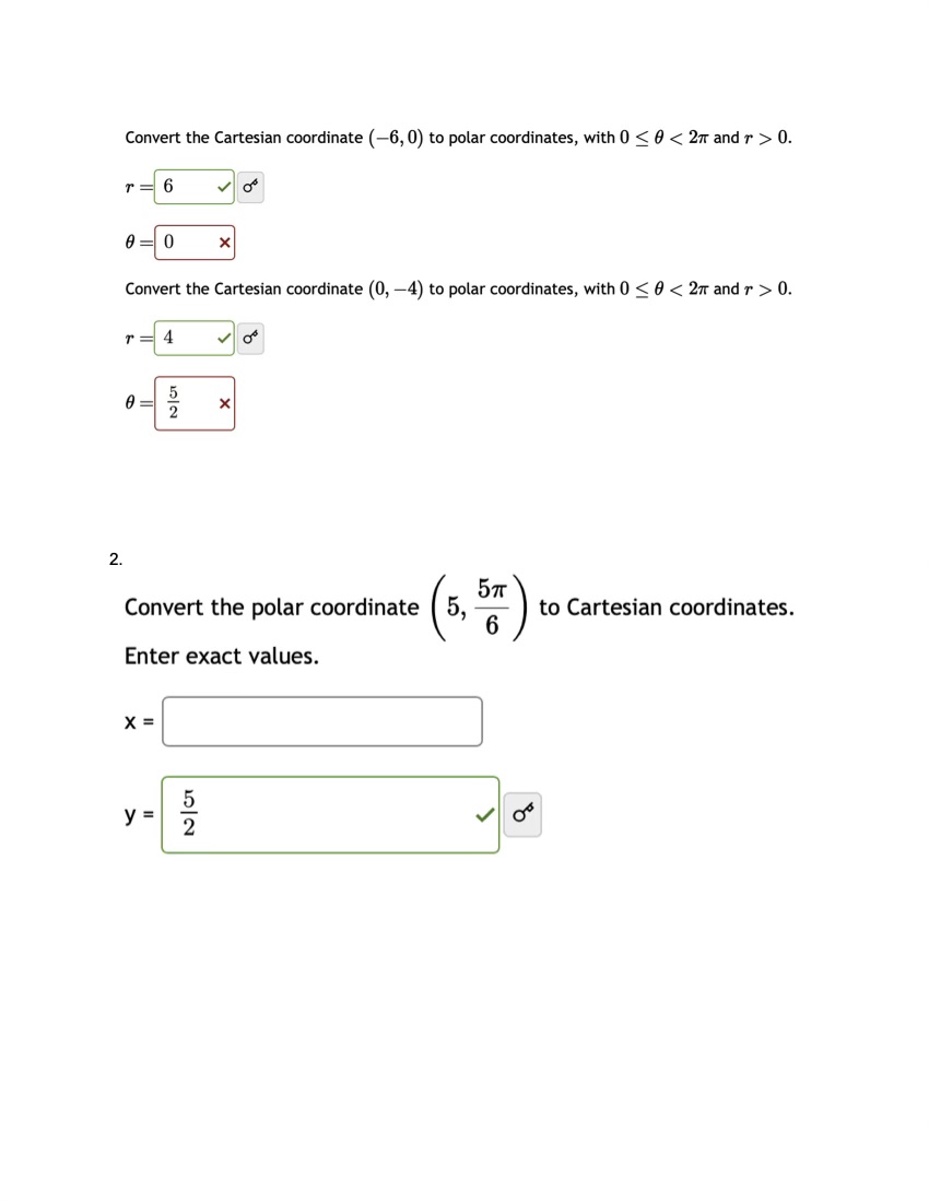 Solved Convert The Cartesian Coordinate 6 0 to Polar