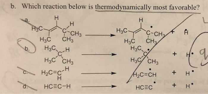 Solved b. Which reaction below is thermodynamically most | Chegg.com
