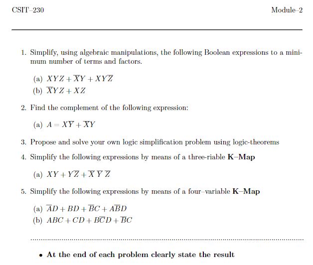 Solved 1. Simplify, using algebraic manipulations, the | Chegg.com