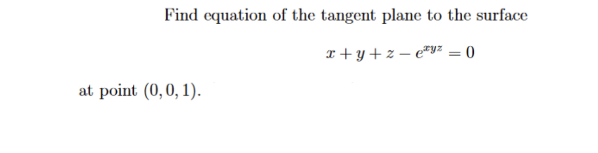 Solved Find equation of the tangent plane to the surface | Chegg.com