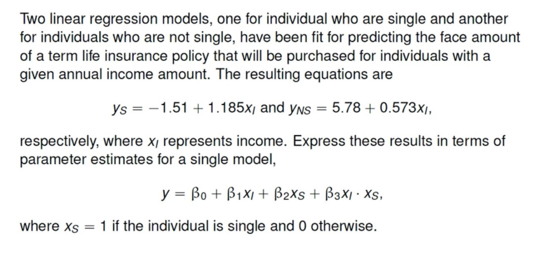 Solved Two linear regression models, one for individual who | Chegg.com