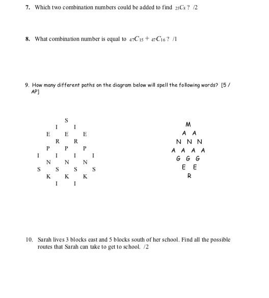 Solved 7. Which two combination numbers could be added to | Chegg.com
