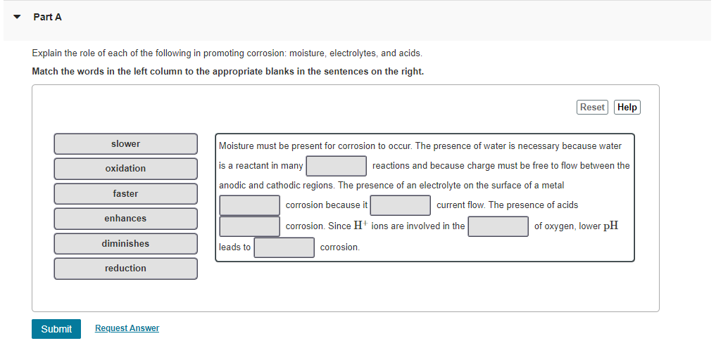 Solved Part A Explain the role of each of the following in | Chegg.com