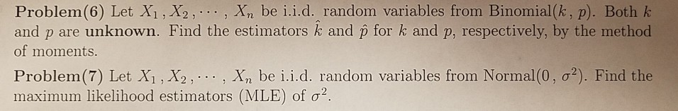 Solved Problem(6) Let Xi, X2n be i.i.d. random variables | Chegg.com