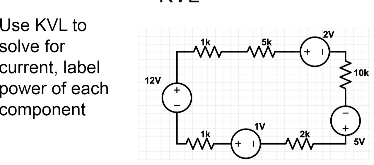 Solved fUse KVL tosolve forcurrent, labelpower of | Chegg.com