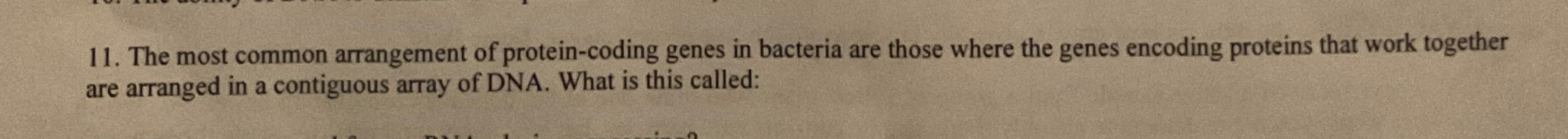 Solved The most common arrangement of protein-coding genes | Chegg.com