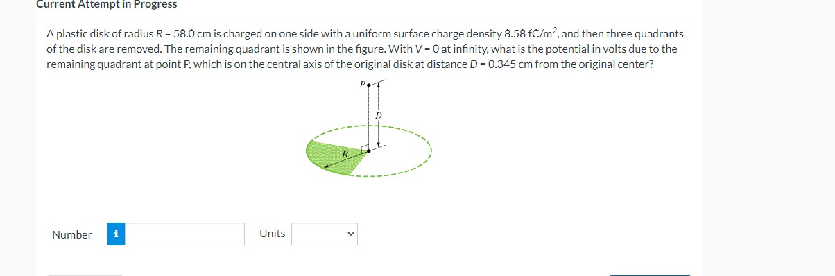 Solved Current Attempt in ProgressA plastic disk of radius | Chegg.com
