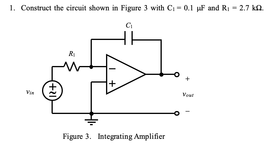 Solved 1. Consider the integrating amplifier circuit in | Chegg.com