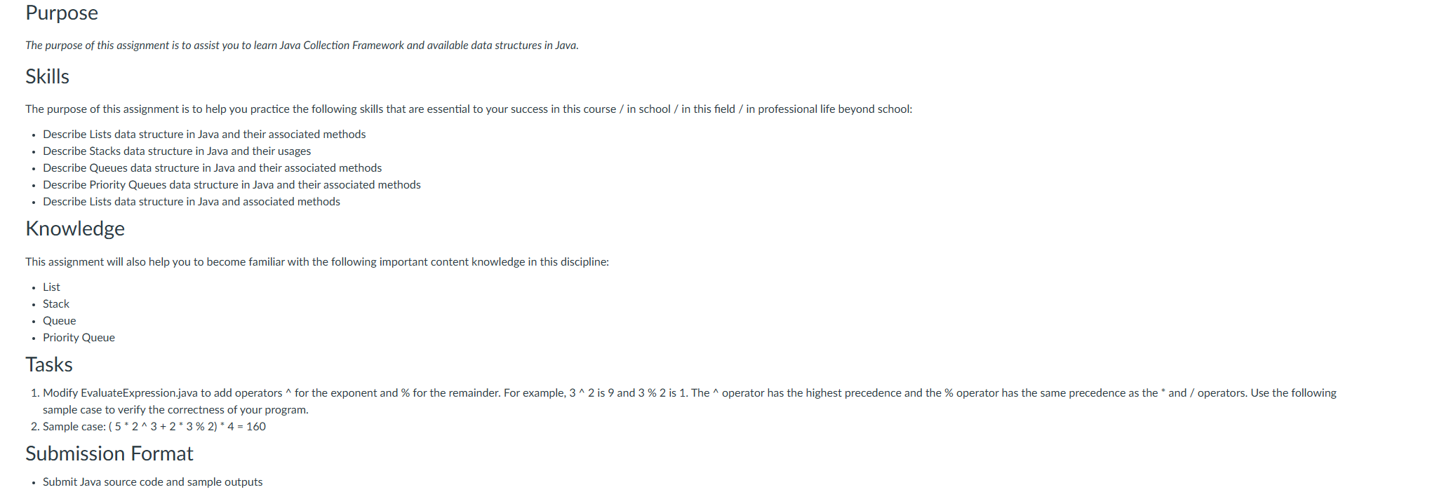 Solved PurposeThe purpose of this assignment is to assist | Chegg.com