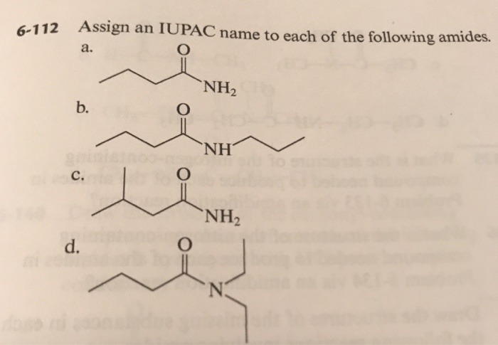 Solved 6-112 Assign an IUPAC name to each of the following | Chegg.com